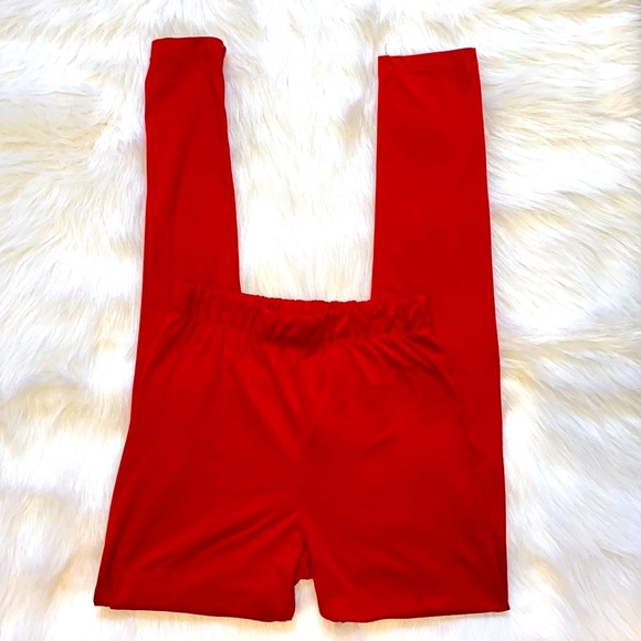 Revamped | Pants & Jumpsuits | Revamped Red Leggings | Poshmark